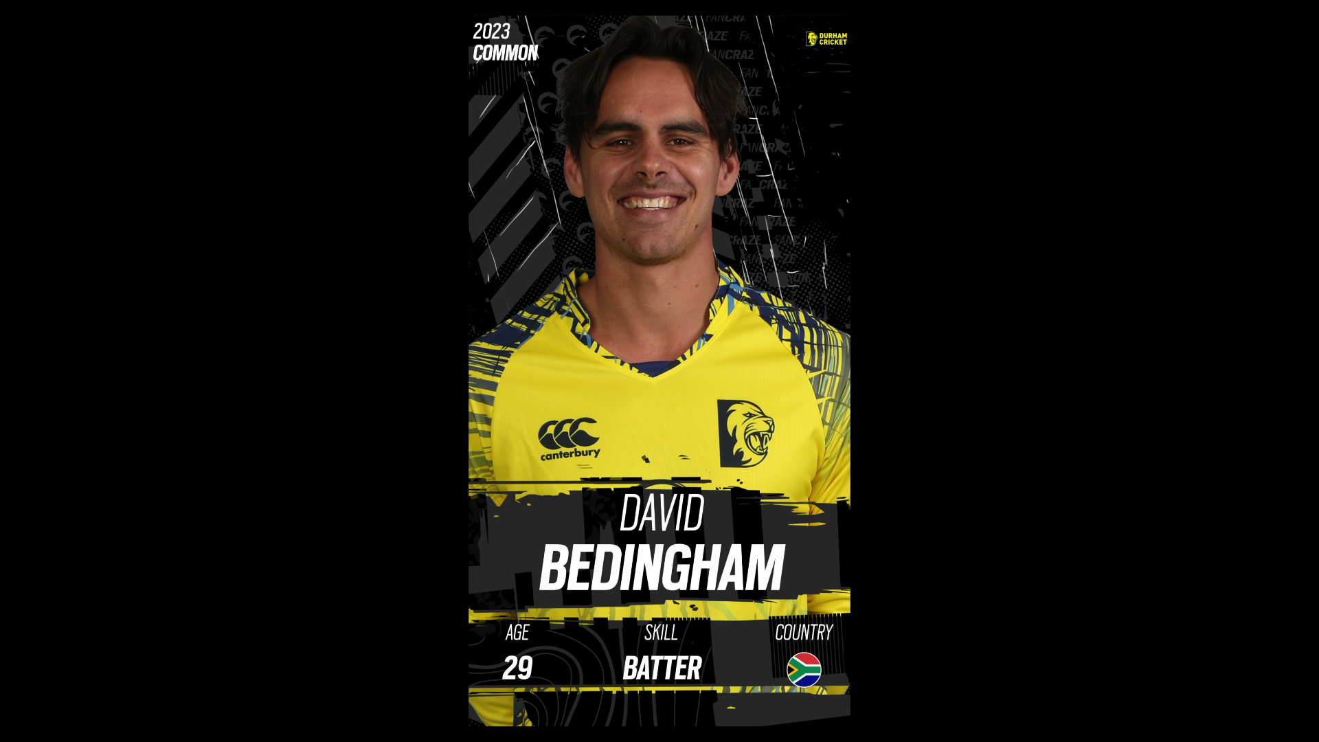 David Bedingham Digital Player Card I 2023 County Championship | FanCraze