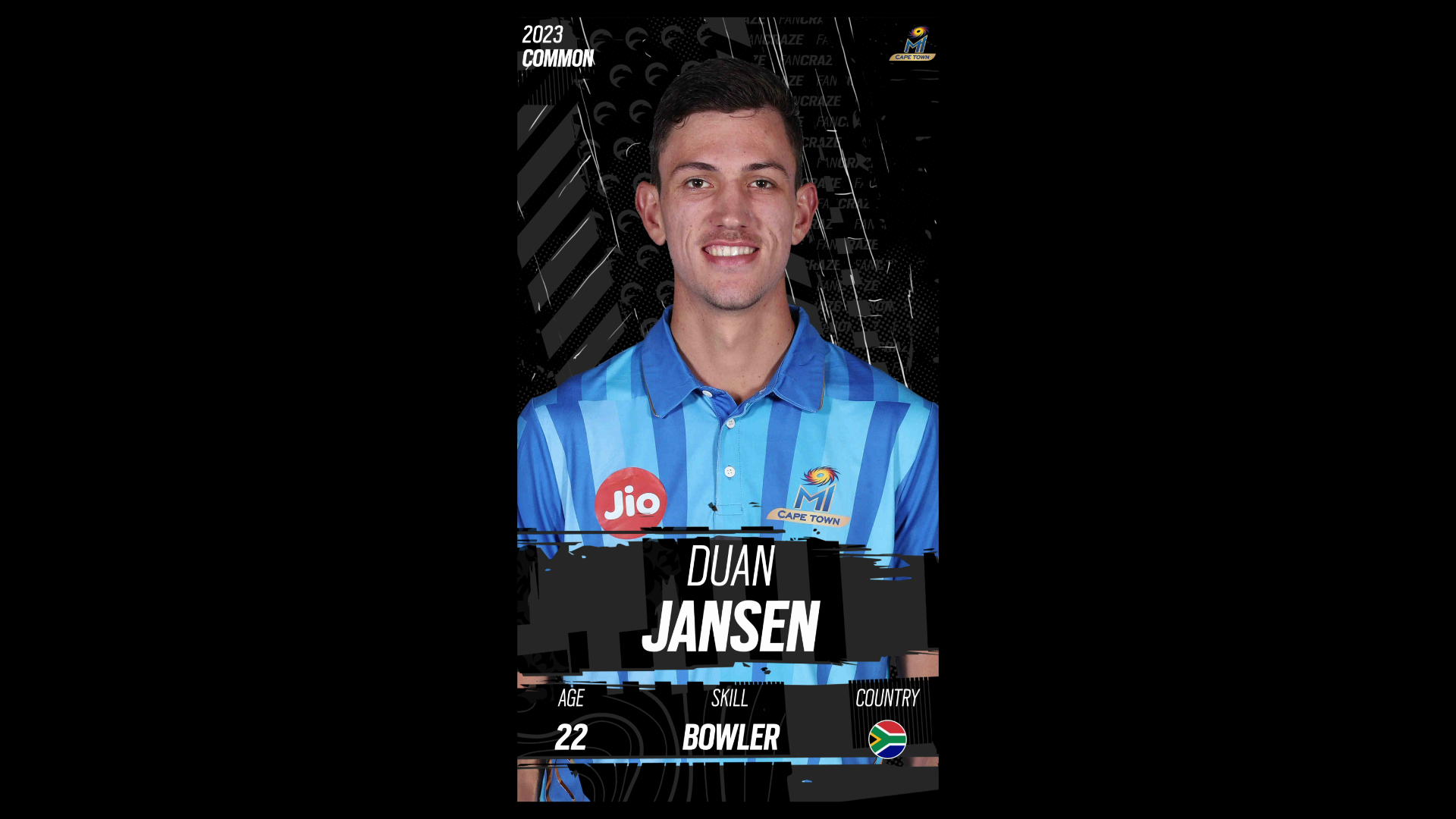 Duan Jansen Digital Player Card |2023 SA20 League | FanCraze