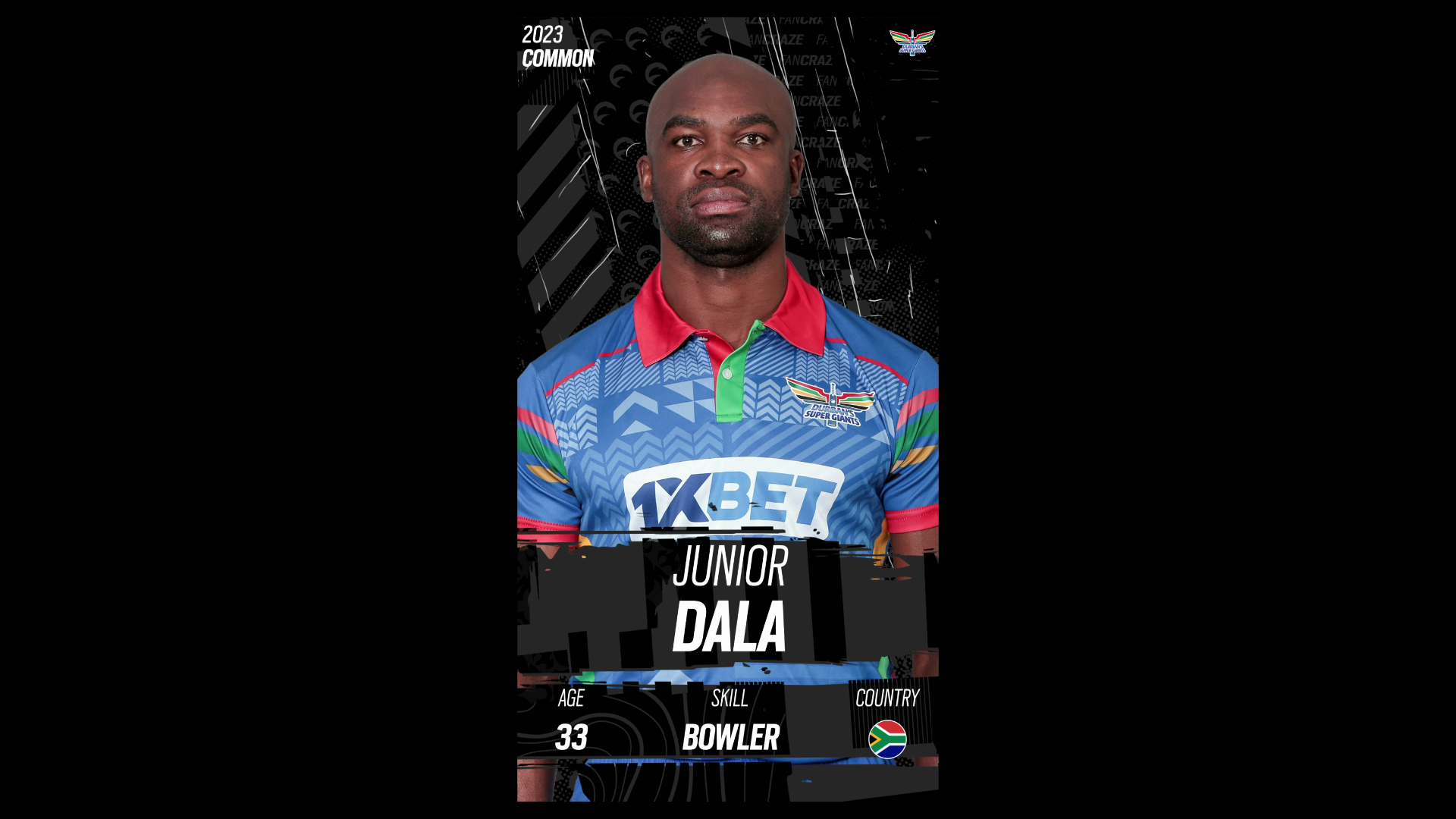 Junior Dala Digital Player Card |2023 SA20 League | FanCraze