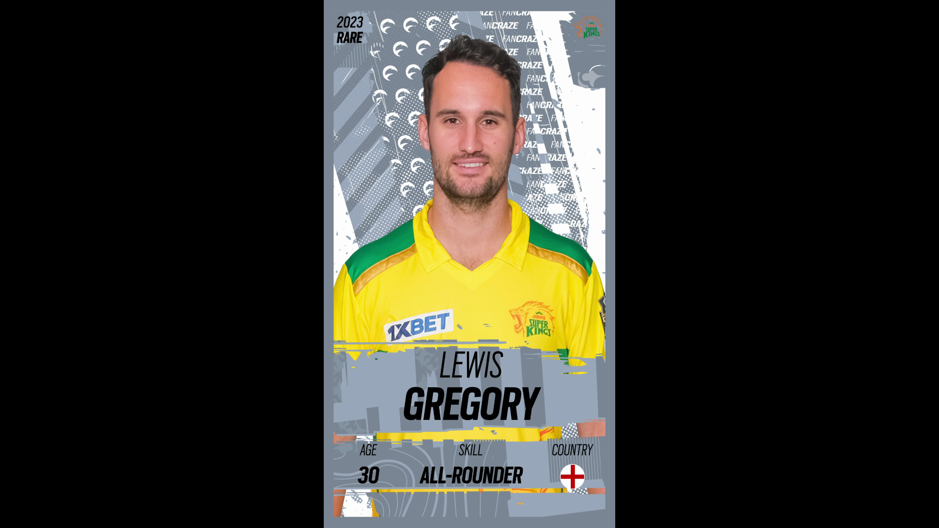 Lewis Gregory Digital Player Card |2023 SA20 League | FanCraze