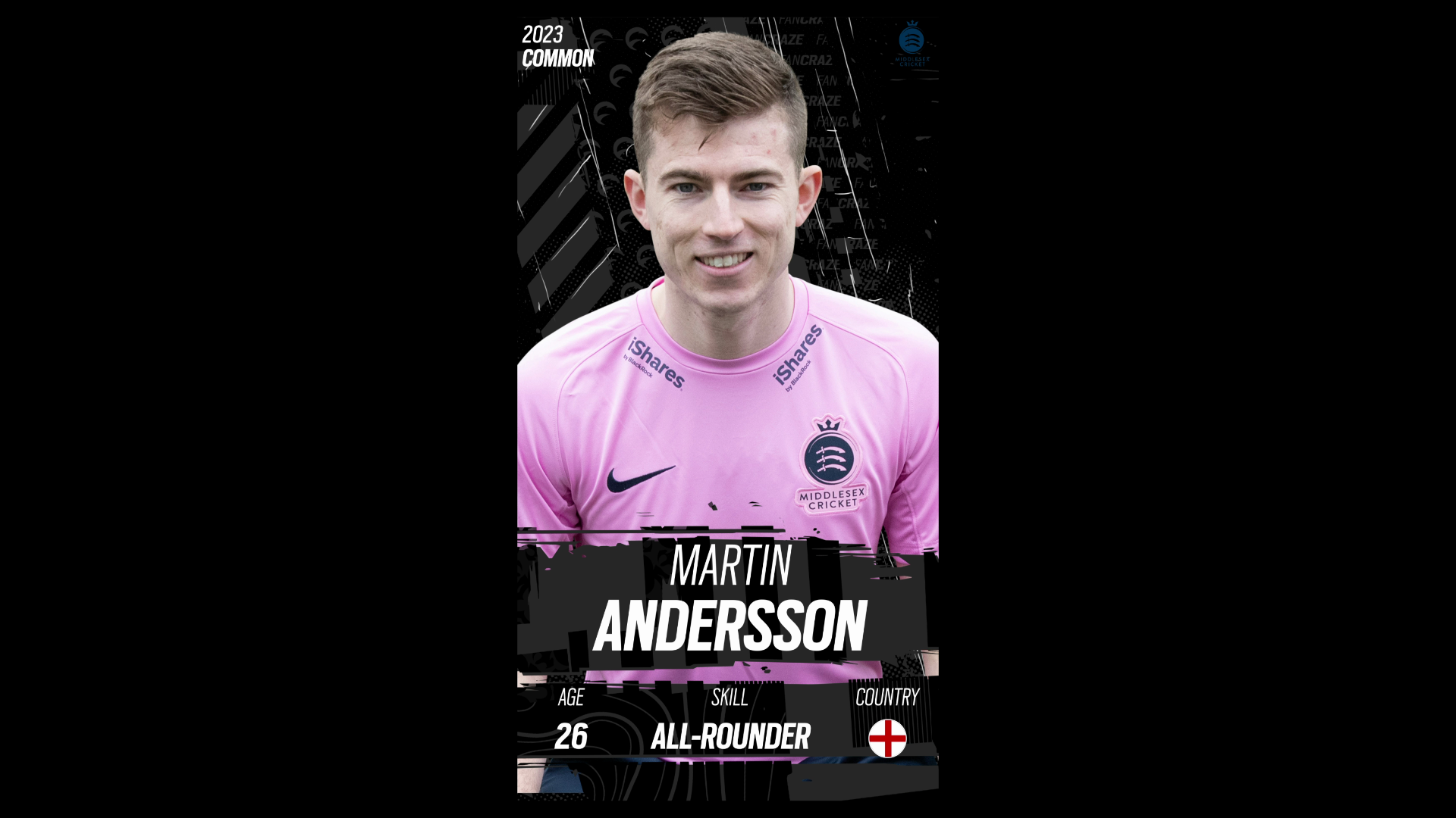 Martin Andersson Digital Player Card I 2023 County Championship | FanCraze