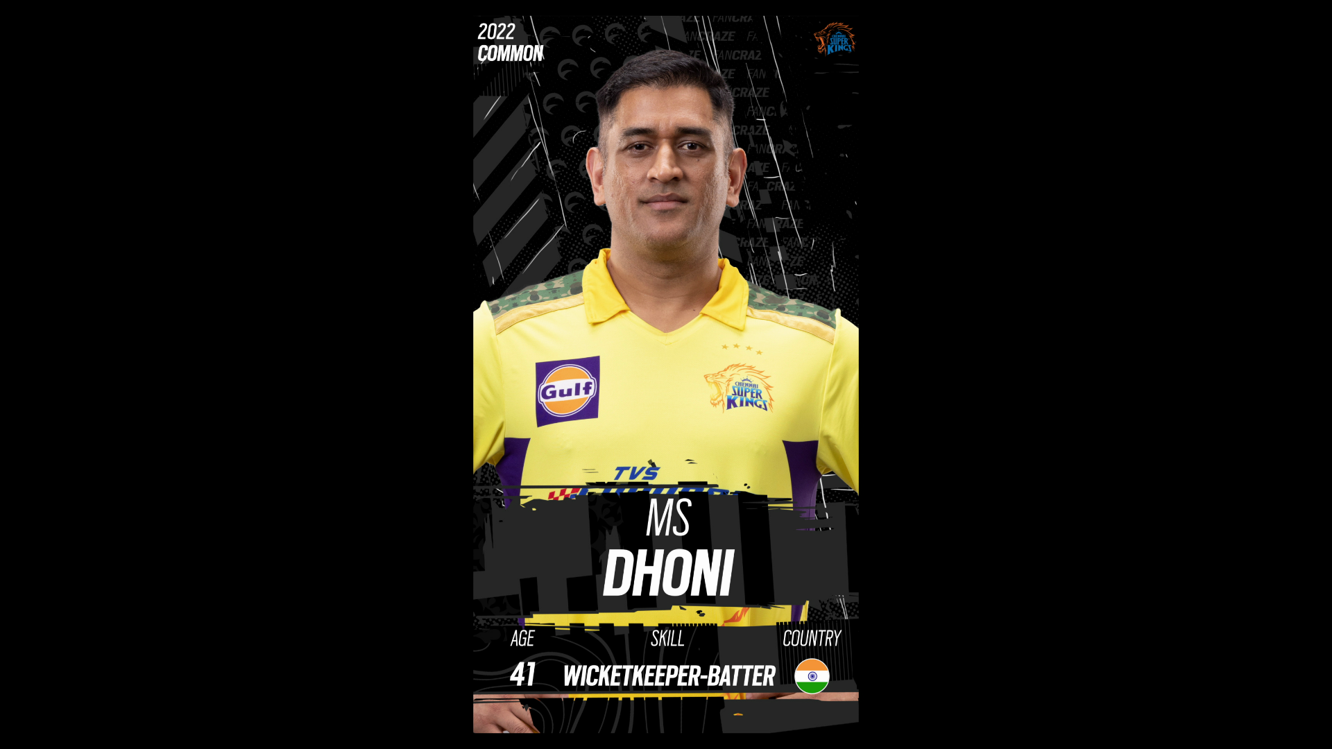 MS Dhoni Digital Player Card | CSK - IPL 2022 | FanCraze