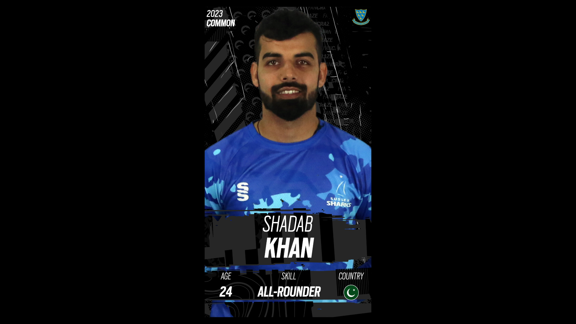 Shadab Khan Digital Player Card I 2023 County Championship | FanCraze
