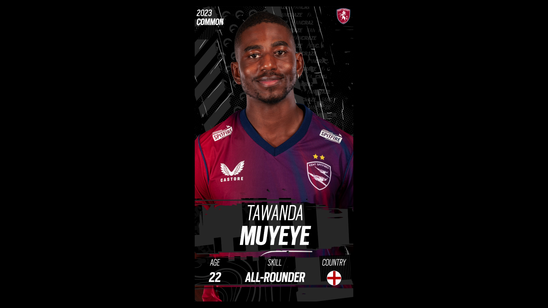 Tawanda Muyeye Digital Player Card I 2023 County Championship | FanCraze