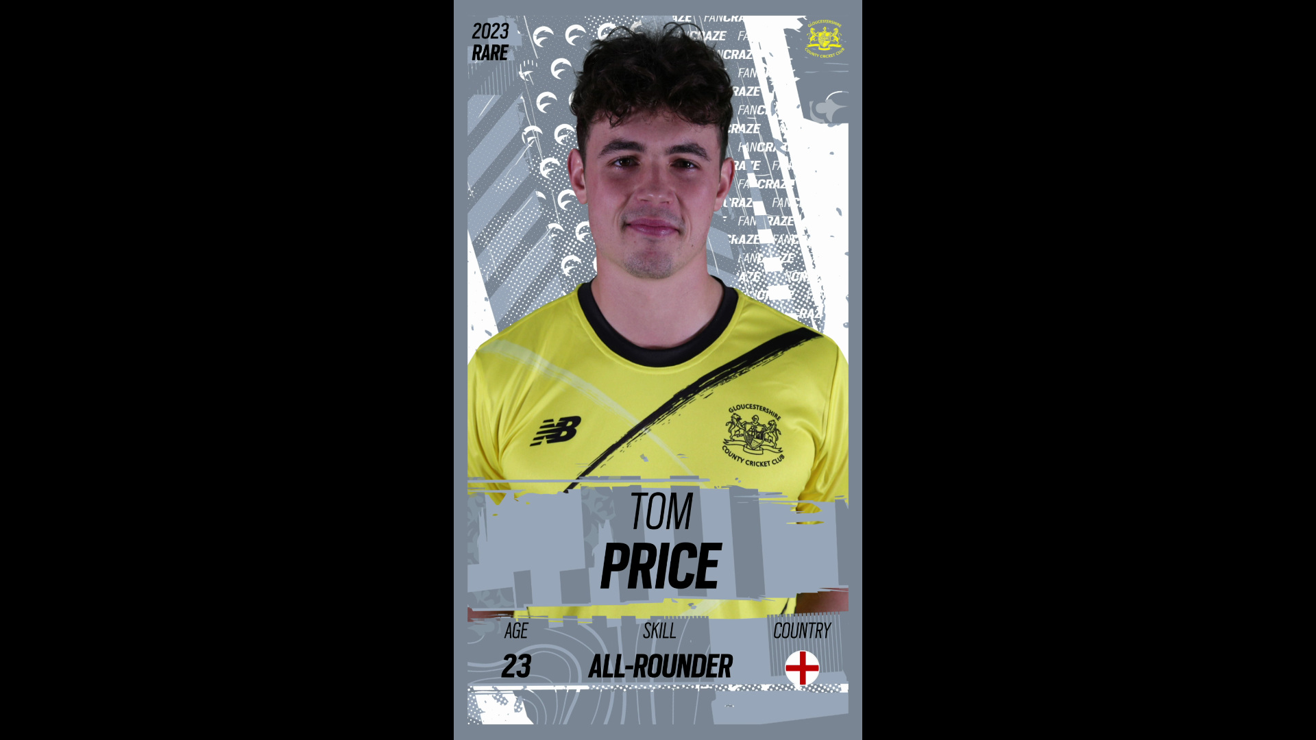 Tom Price Digital Player Card I 2023 County Championship | FanCraze