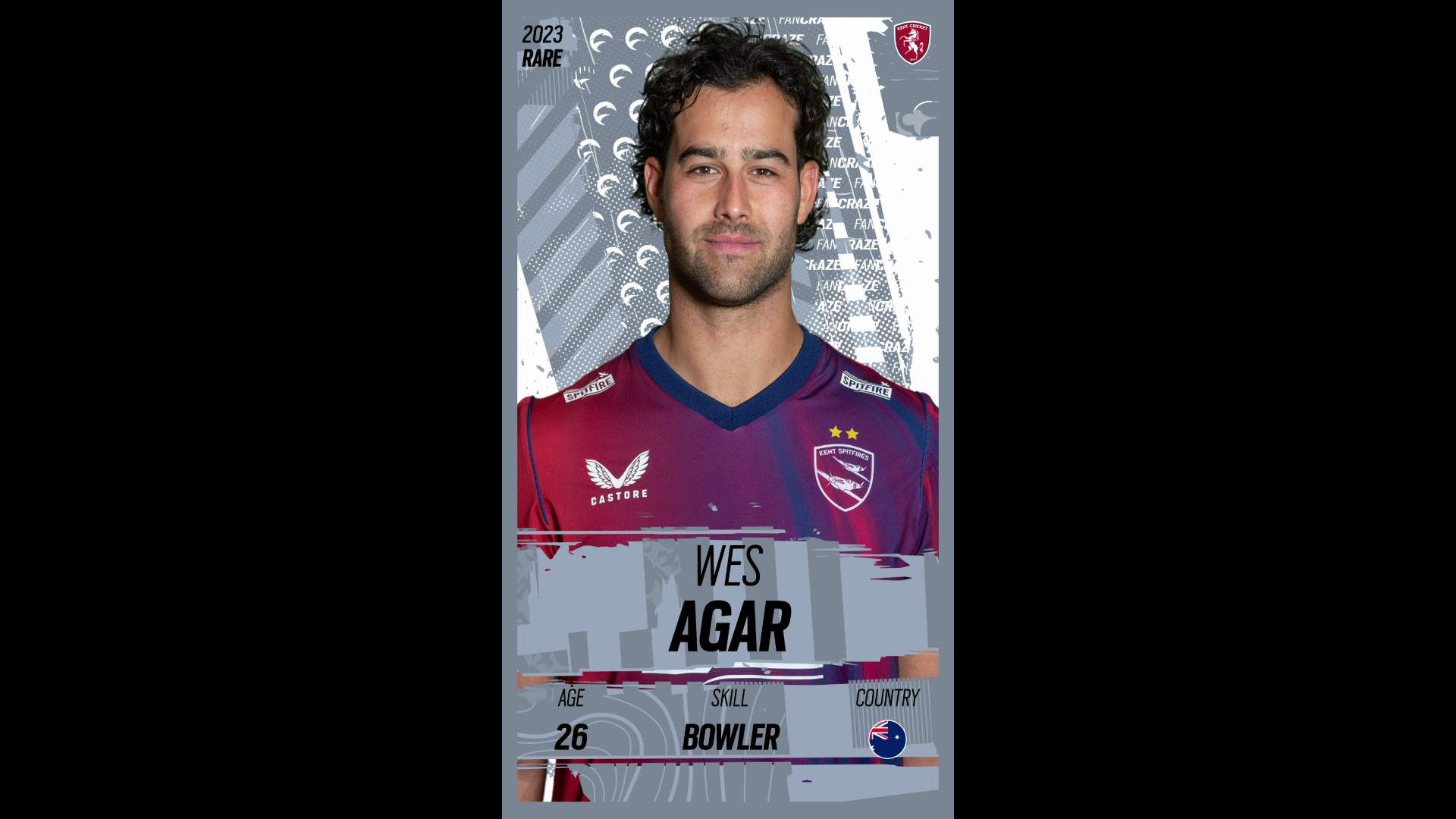 Wes Agar Digital Player Card I 2023 County Championship | FanCraze