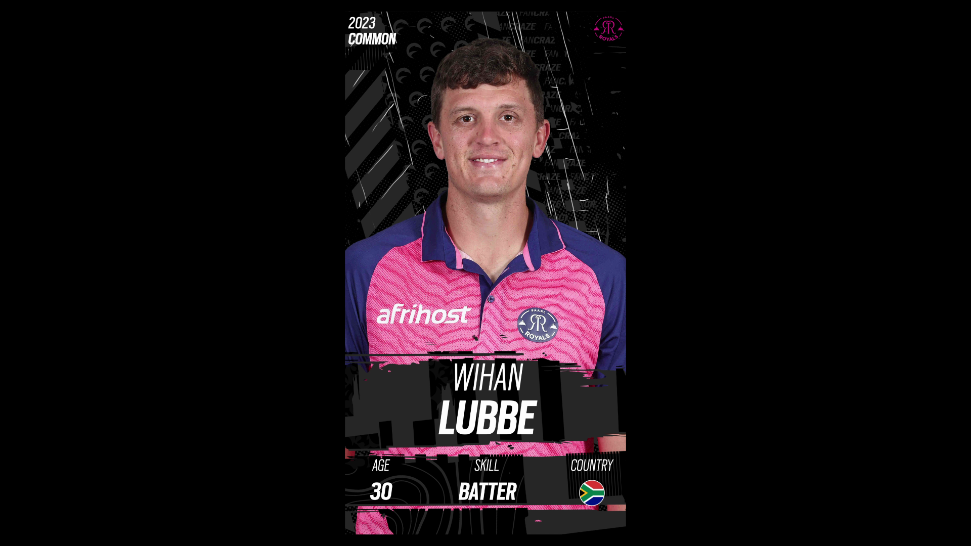 Wihan Lubbe Digital Player Card |2023 SA20 League | FanCraze